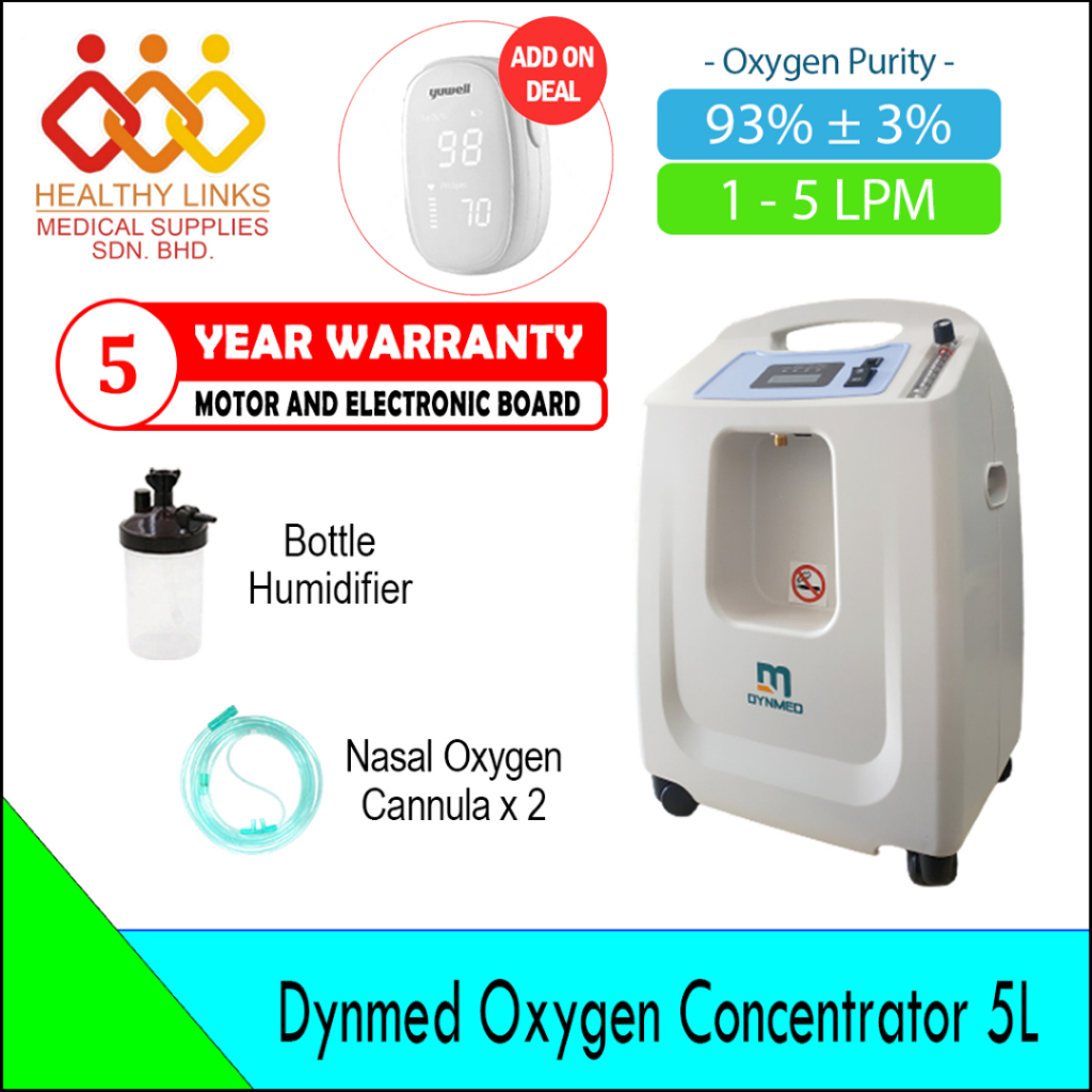 [Same-Day Delivery] Dynmed Oxygen Concentrator 5L + Bottle Humidifier ...
