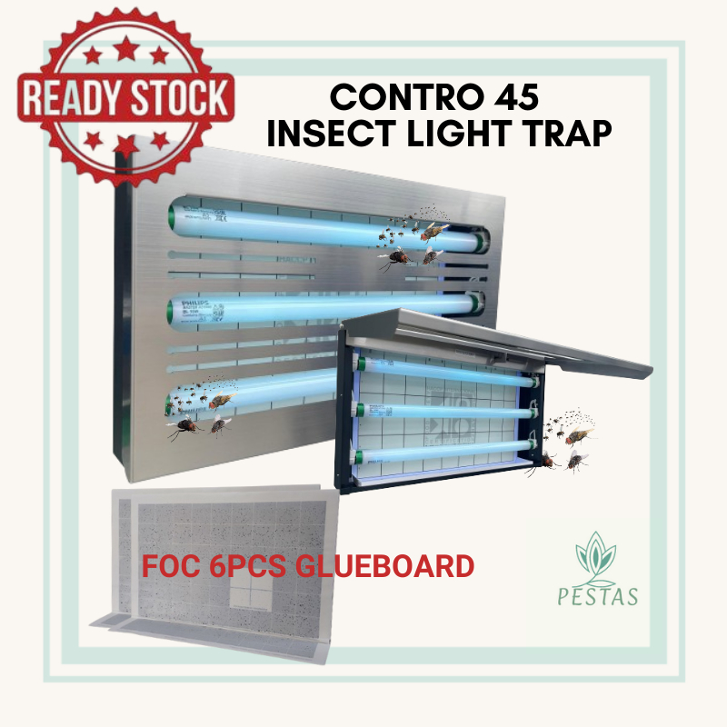 Contro 45 Insect Light Trap [PERCUMA 6 Pad Pelekat] | Perangkap Lalat ...