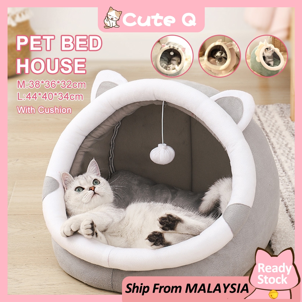 Cute Q cat bed sleeping cat nest pet bed tempat tidur kucing katil ...