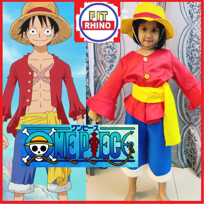 [FITRHINO] One piece Luffy cosplay Kids Costume Kids Adult Anime shirt ...