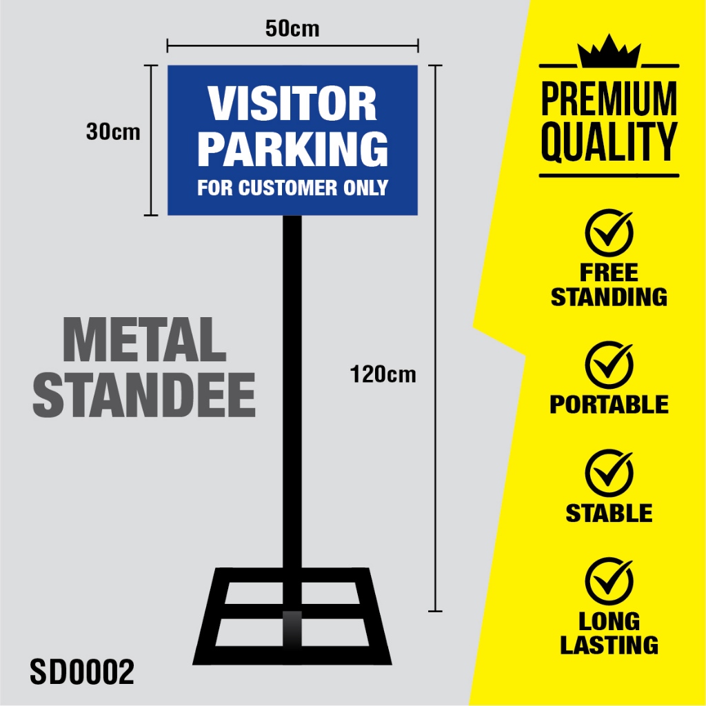 Metal Standee Sign (VISITOR PARKING) - 30cm x 50cm | Shopee Malaysia