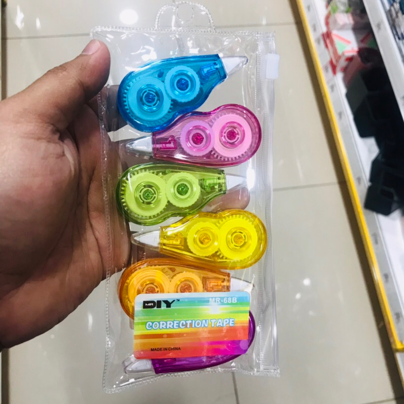 Mr DIY Colourful Glide Correction Tape 6 Pcs Pemadam Pen | Shopee Malaysia