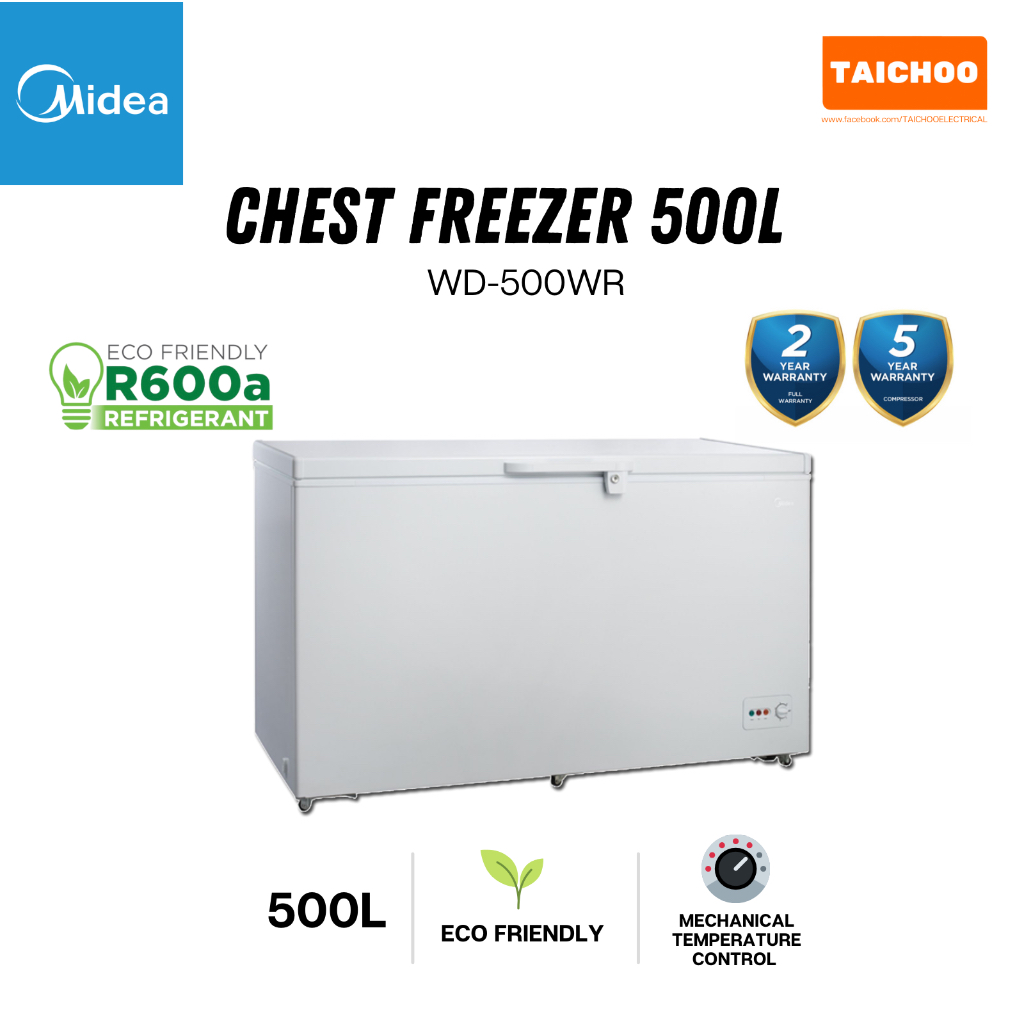 Midea Chest Freezer 500L WD-500WR | Shopee Malaysia
