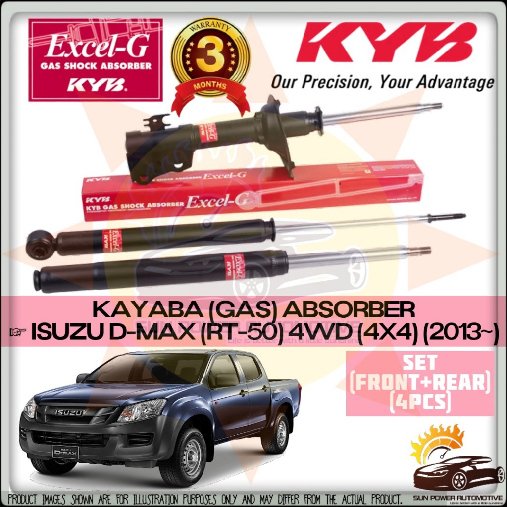 KAYABA KYB EXCEL G Isuzu Dmax D-Max RT50 RT-50 3.0 4WD 4X4 Gas Shock Absorber ( FRONT REAR SET ...