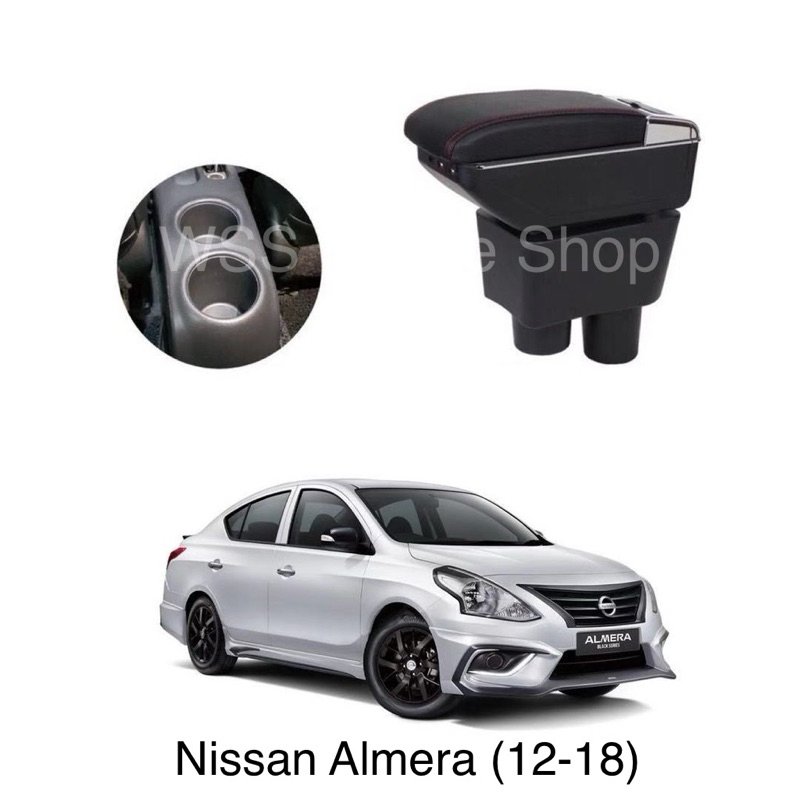 Arm Rest Console Box (Double Layer + USB Port) with Red Lining [Nissan ...