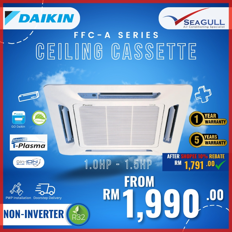 (Wi-Fi)(GIN ION) Daikin Ceiling FFC-A Series Cassette Non-Inverter 1.0 ...
