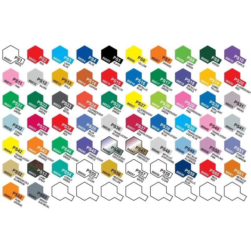 Tamiya PS Color Paint PS33 - PS63 | Shopee Malaysia