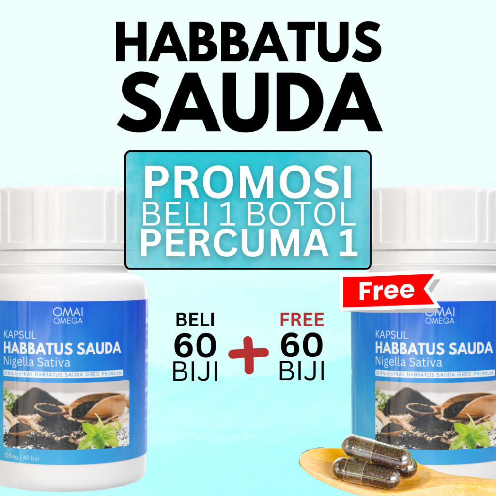 [𝐁𝐄𝐋𝐈 𝟏 𝐏𝐄𝐑𝐂𝐔𝐌𝐀 𝟏] HABBATUS SAUDA ORIGINAL DIRECT HQ 60 biji 500mg per ...