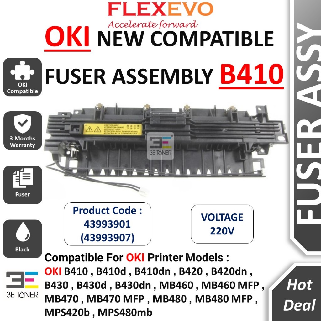 New Compatible 43993901 43993907 OKI B410 Fuser Unit Assembly 220V for ...