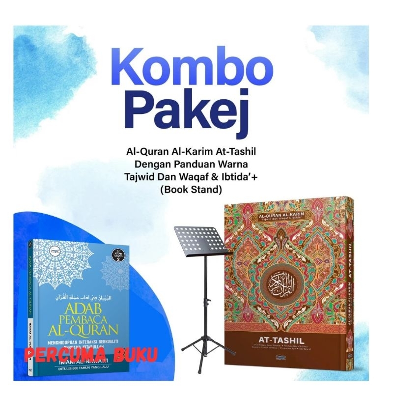 Al Quran Terawikh Size Besar A3 Mushaf Al Tashil+Stand 30x43cm | Shopee ...