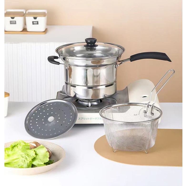 4pcs 22cm MULTI FUNCTION DEEP FRY /STEAM / COOKING POT PERIUK SERBAGUNA ...