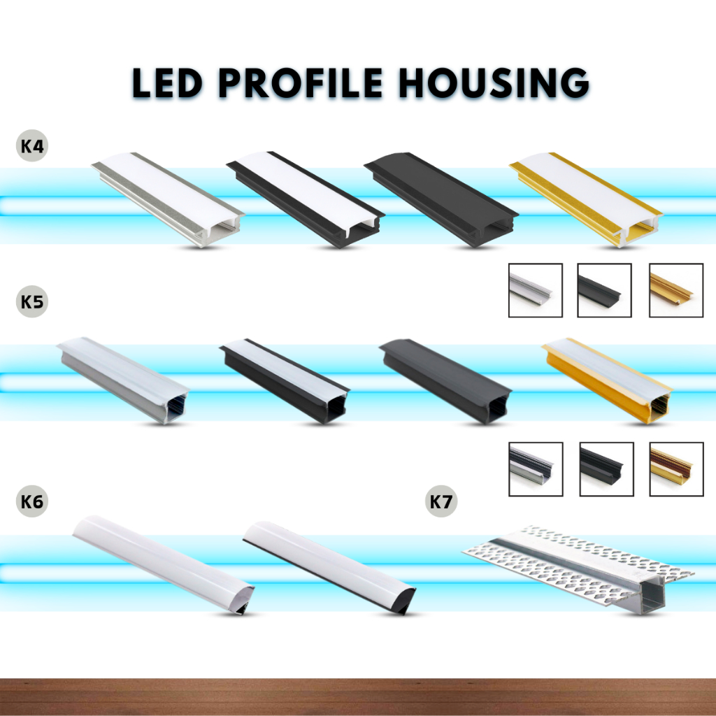 LED Case Aluminium Casing U Channel Profile Housing Track Light (1 ...