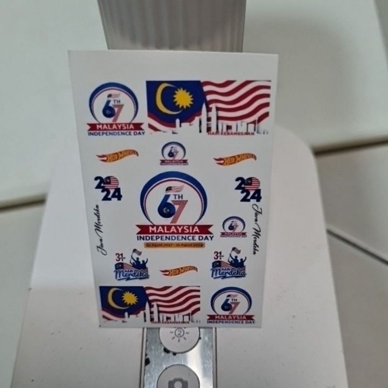 hotwheels merdeka 2024 water slide clear base decal | Shopee Malaysia