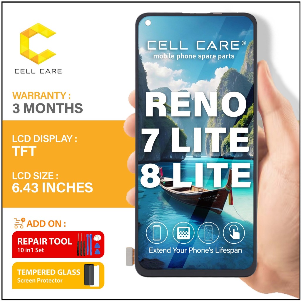 LCD Display Screen Compatible For RENO 7 LITE / RENO 8 LITE | Shopee ...