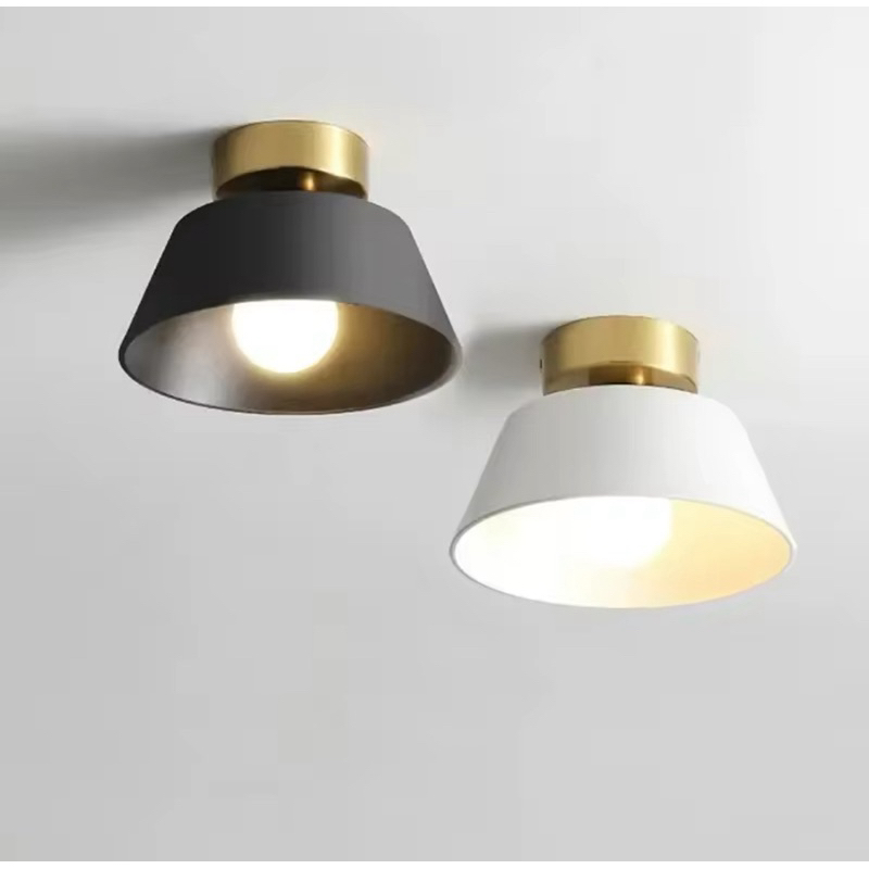 Modern Ceiling Light Indoor Decor Lamp Iron Black White Lampshade ...
