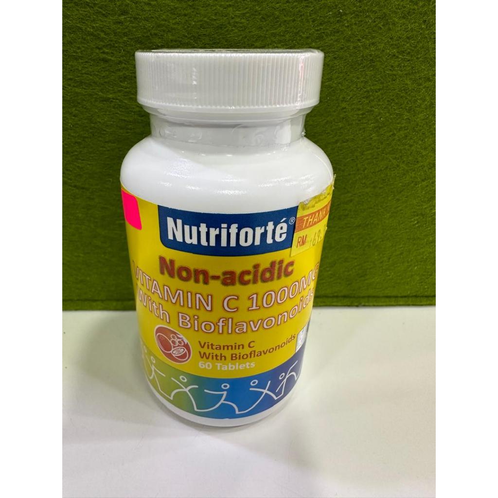 NUTRIFORTE NON-ACIDIC VITAMIN C 1000MG 60TAB EXP 10/2024 | Shopee Malaysia