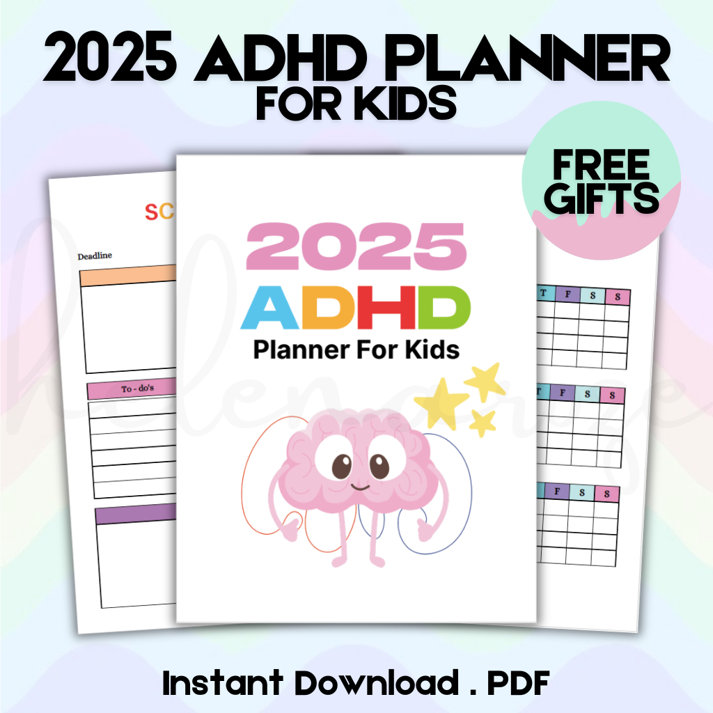 2025 ADHD Planner For Kids, ADHD Planner, Kids Planner, Digital Planner ...