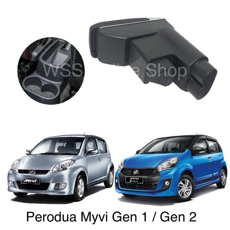 Arm Rest Console Box (Double Layer + USB Port) with Red Lining [Perodua ...