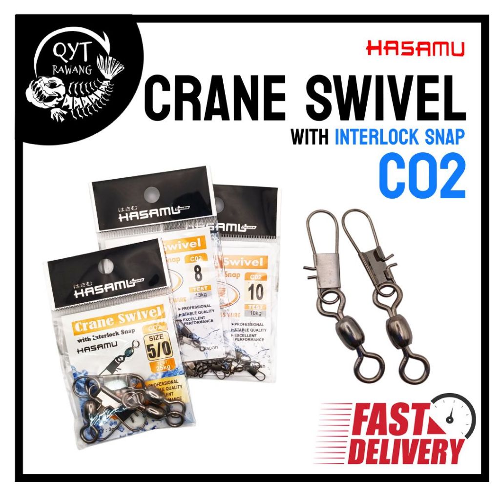 HASAMU CRANE SWIVEL WITH INTERLOCK SNAP C02, FISHING SNAP | Shopee Malaysia
