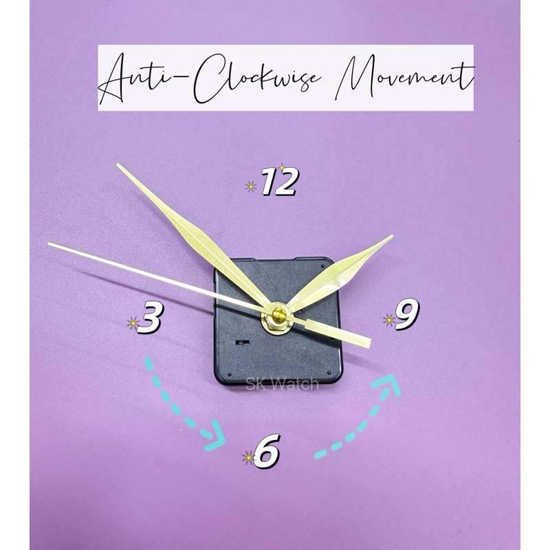 ANTI-CLOCKWISE Clock Movement / Counterclockwise movement / Mesin Jam ...