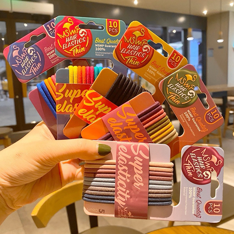 Elastic Rubber band Colourful hair ties hair accessories getah ikat ...