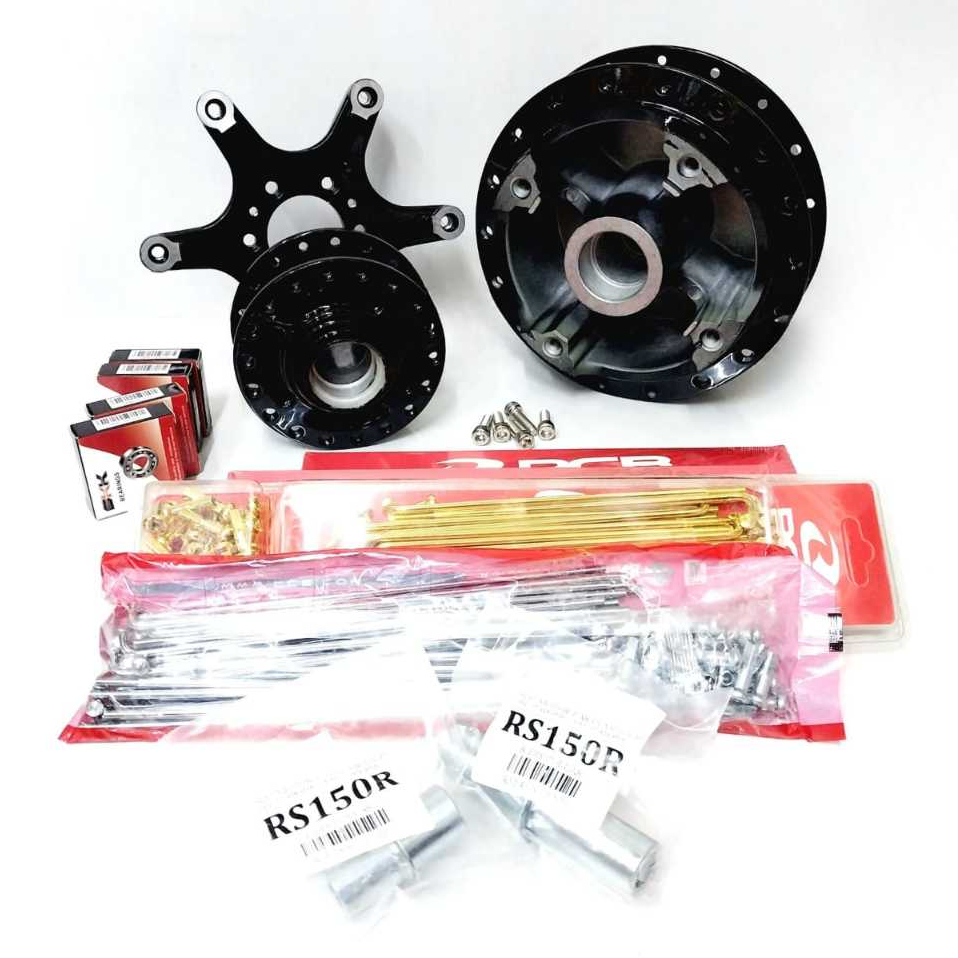 Honda RSX150 Set Hub Gantang SYS Black, Racing Boy Lidi Spoke Chrome ...