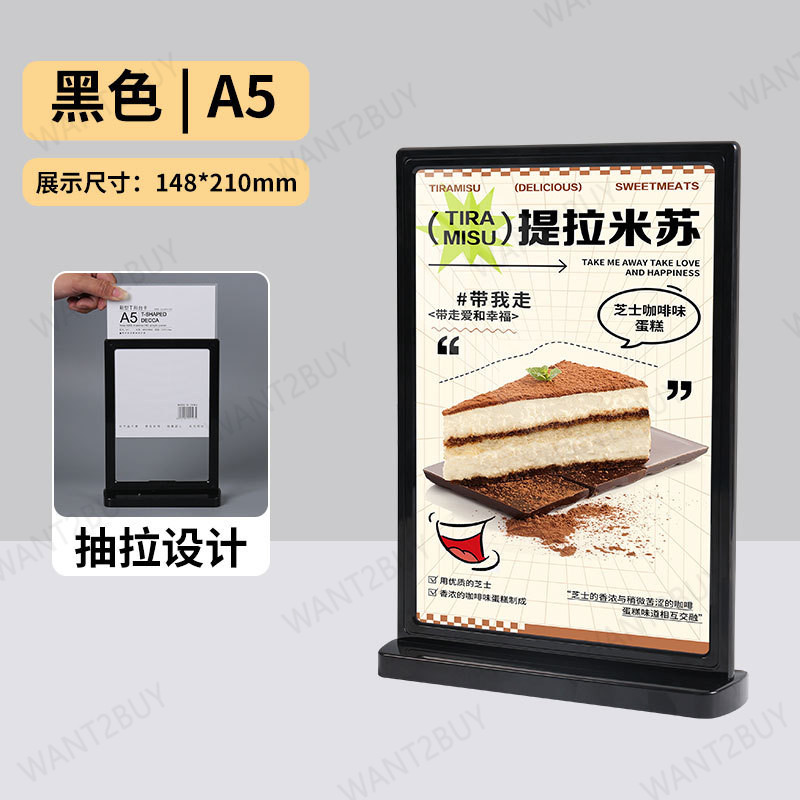 🇲🇾 A4 A5 A6 Vertical Acrylic T L Stand Display for Menu Product ...