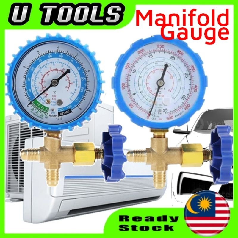 Manifold Gauge R32 R410a R134a R22 Air Conditioner Car Recharge Pressure Gauge Car Aircond ...