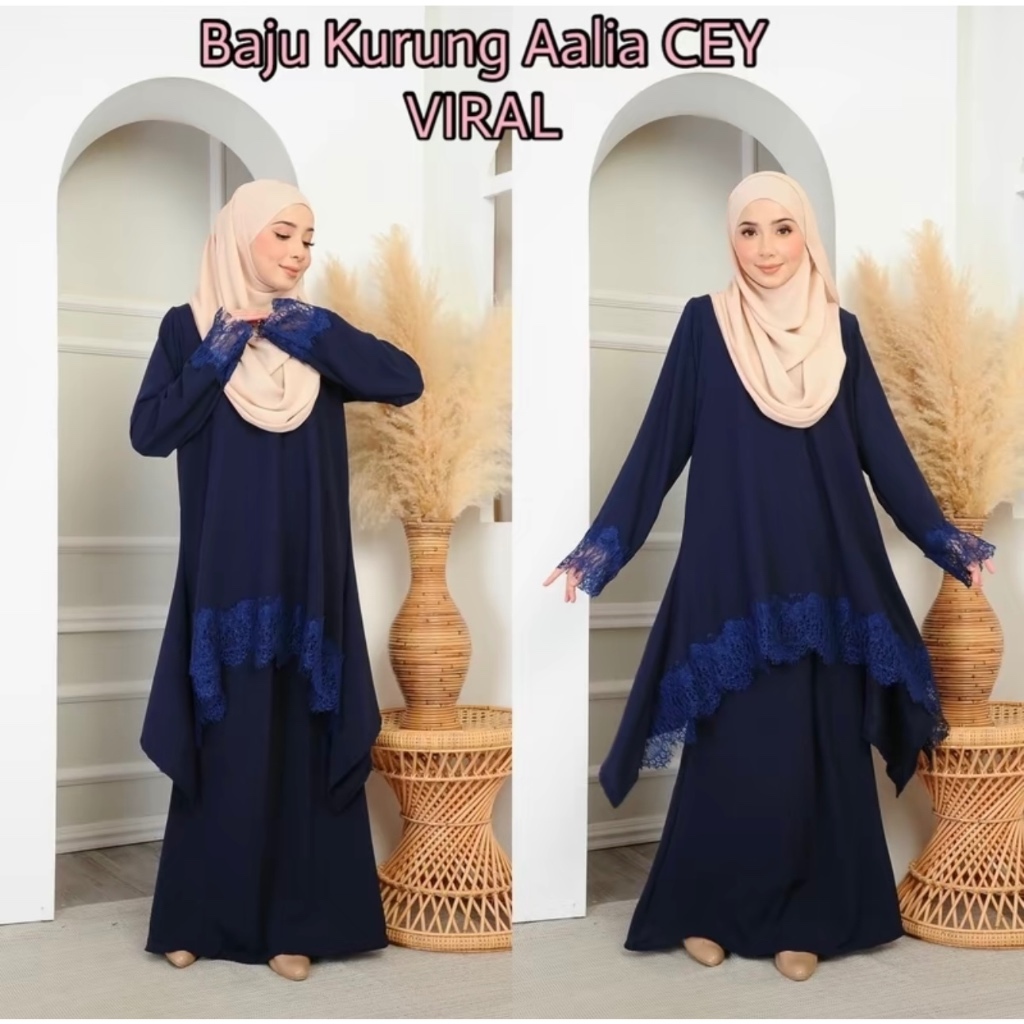 Baju kurung Aaliah with lace material CEY IRONLESS Clothing Sets Wanita ...