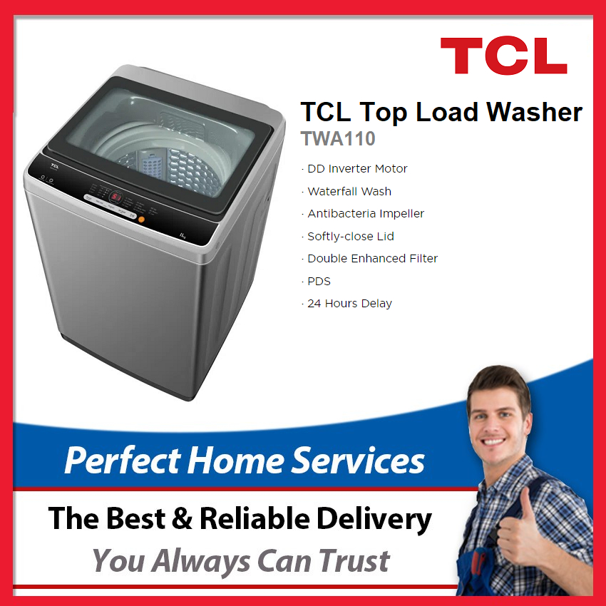 TCL Fully Auto Washing Machine 11KG TWA110 - F307GM |Top Load | Shopee Malaysia