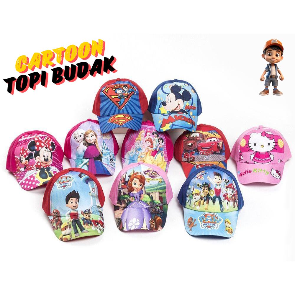 Kids Hat Topi Cartoon Cap Fashion Hat Cute Boys and Girls Travel ...