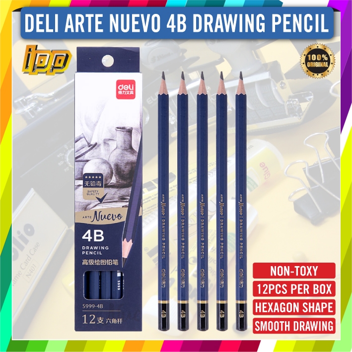 Deli Arte Nuevo 4B Drawing Pencil 12pcs Per Box / High Quality 4B ...
