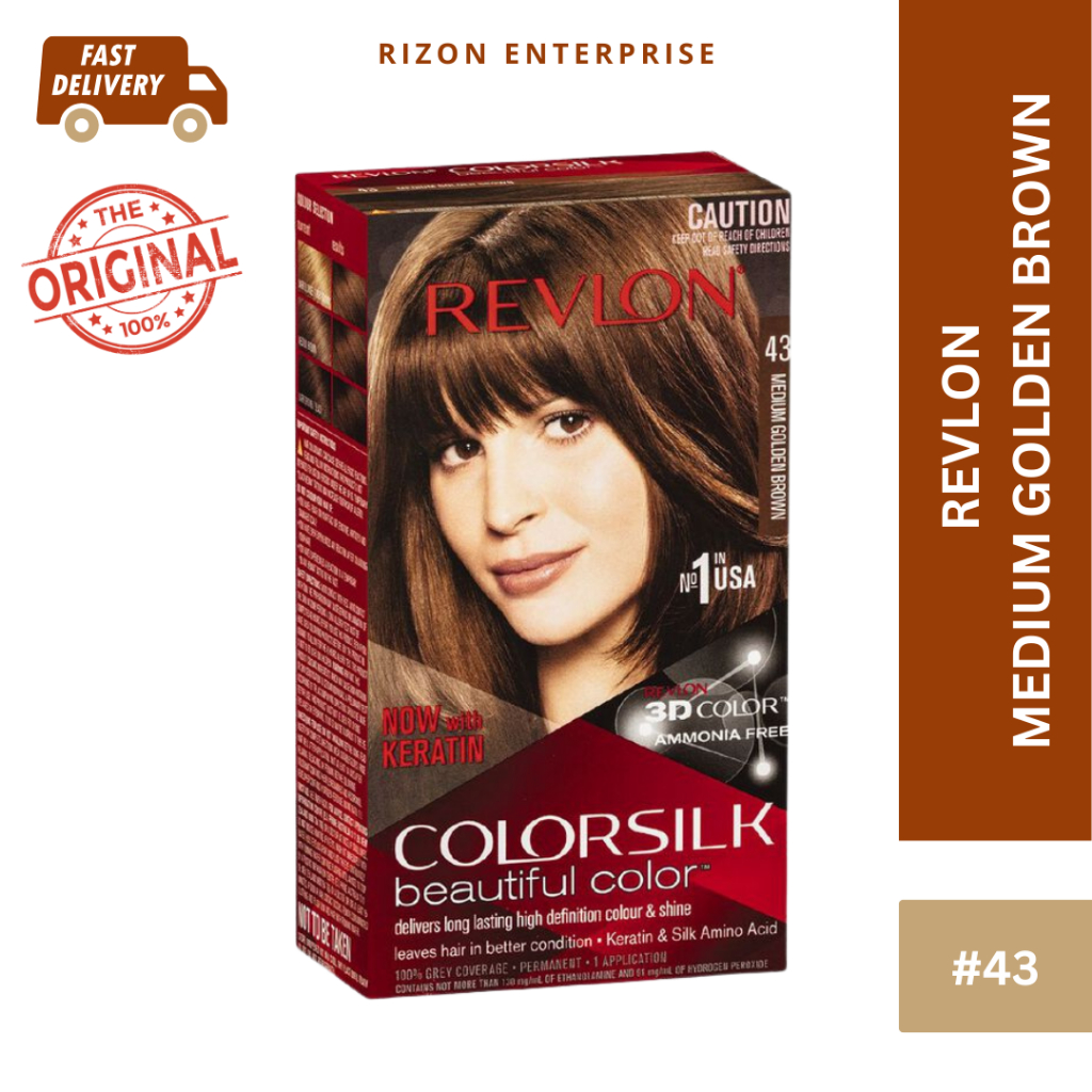 [Original] Revlon #43 Medium Golden Brown Hair Colour | Shopee Malaysia