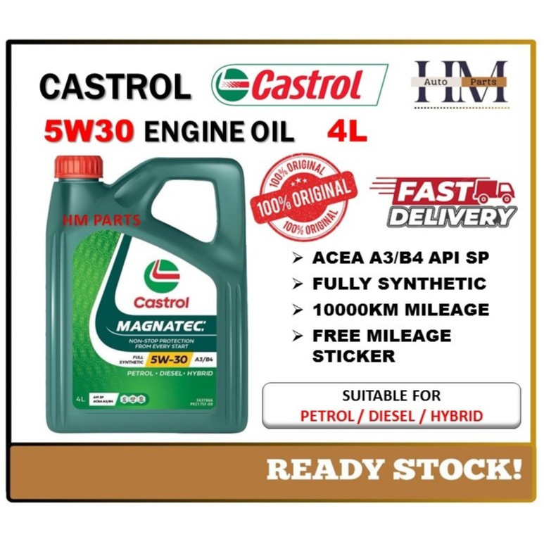 100% Original Castrol Magnatec 5W30 Fully Synthetic Engine Oil ACEA A3 ...