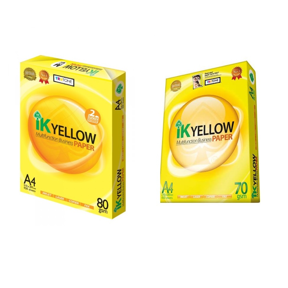 IK YELLOW PAPER (AVAILABLE IN A4 | A3 / 70GSM | 80GSM) (PRICE PER REAM ...