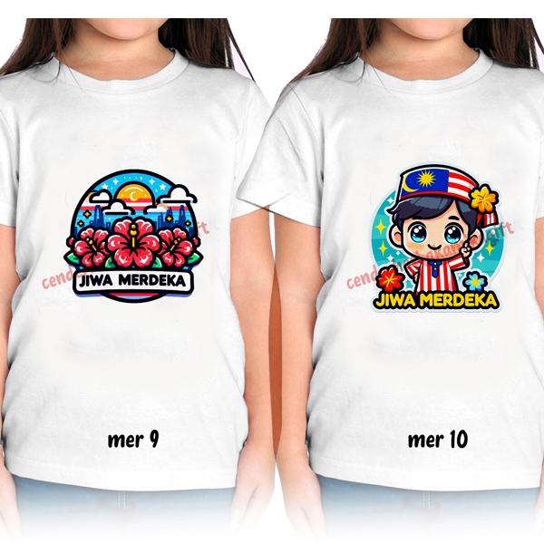 Cute Doodle Cartoon Jiwa Merdeka Malaysia Kids Tshirt (E) | Shopee Malaysia