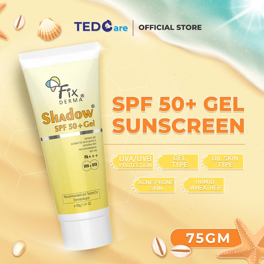FixDerma Shadow Sunscreen For Oily Skin SPF 50+ Gel For All Wheathers ...