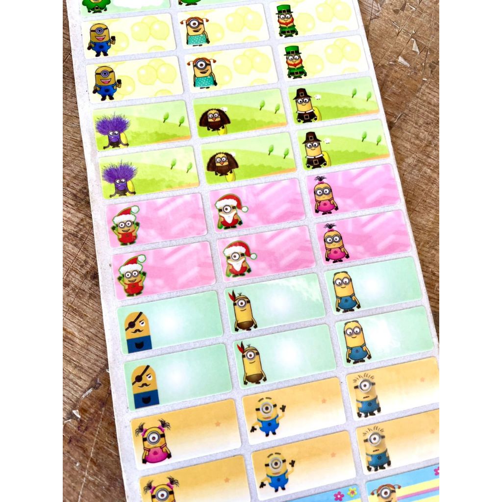 (M) Minion Waterproof Name Sticker Tulisan Rumi Tulisan Jawi Stiker ...