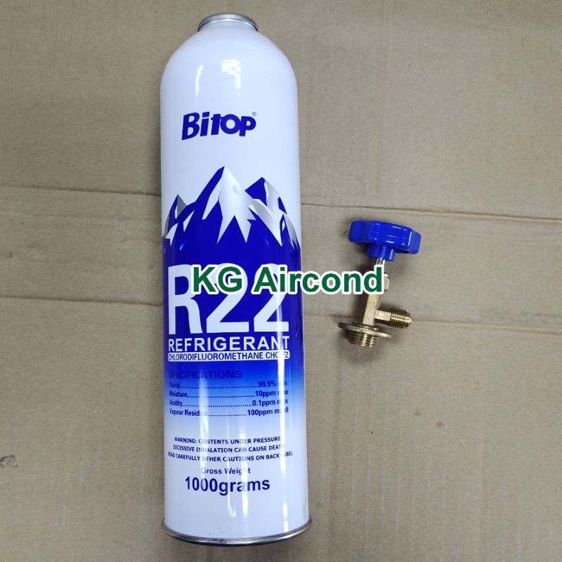 Aircond Gas R22 Bitop R22 1kg Can Tap Valve Gas Opener | Shopee Malaysia