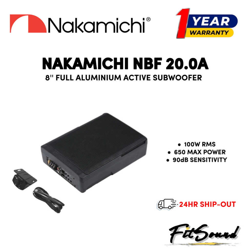 Nakamichi NBF20.0A - 8 inch Full Aluminum Active Subwoofer | Underseat Subwoofer | Woofer Kereta ...