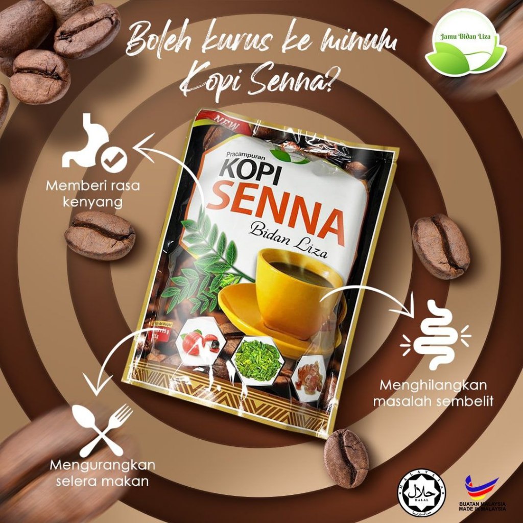 KOPI SENNA BIDAN LIZA / HILANG LEMAK / KEMPIS PERUT / DETOKS / KOPI ...