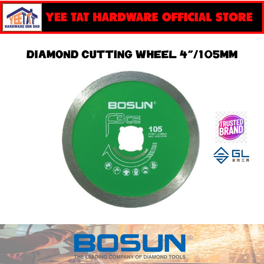 [ BOSUN ] F3CE DIAMOND CUTTING WHEEL 4"/105MM | Shopee Malaysia
