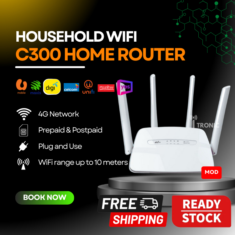 ITRONIC READY STOCK C300/C300 Upgrade Wifi Modem 4G CPE Wifi Router Home & Sim Card Slot ...