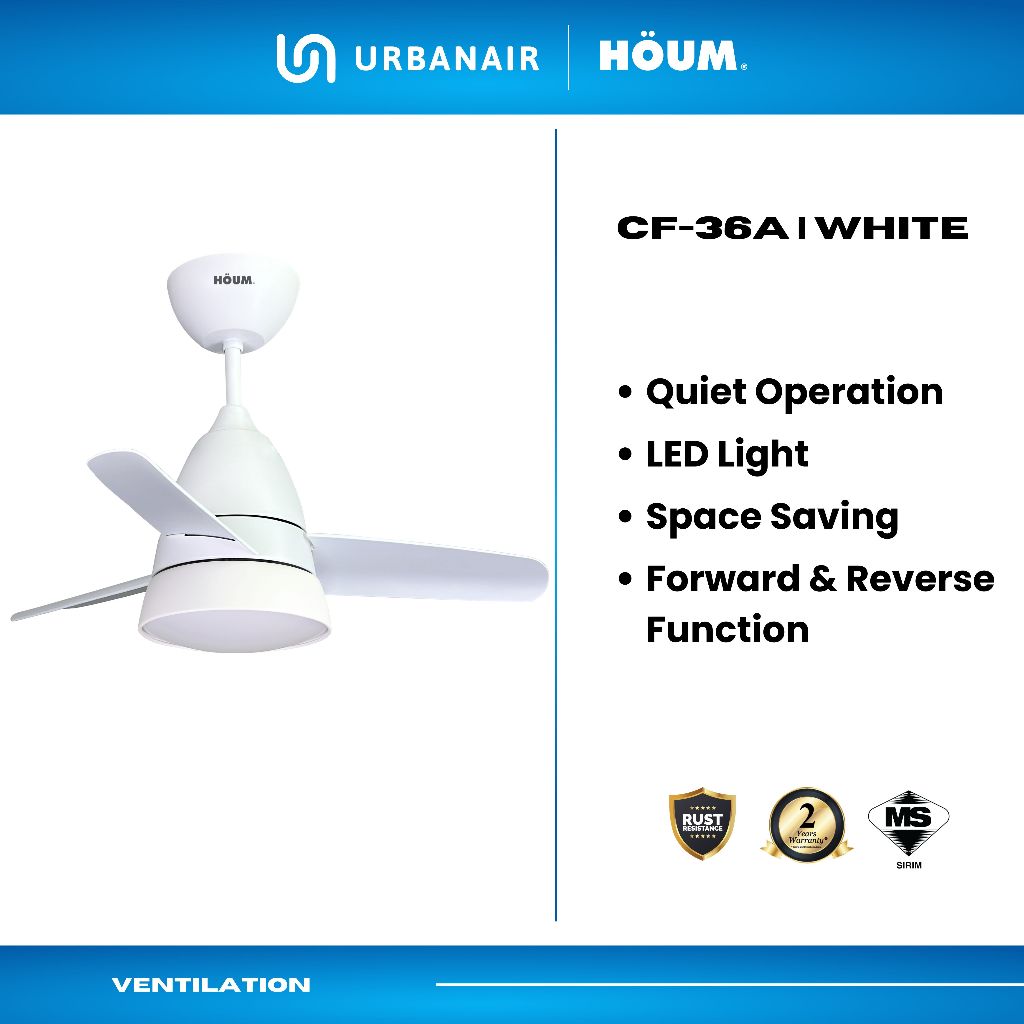 HOUM CF-36A 36 Inch Ceiling Fan Baby Fan 6 Speed Forward Reverse ...