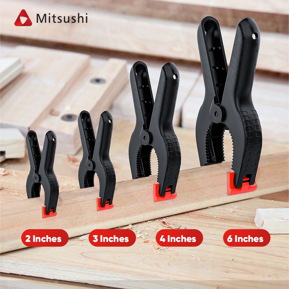 Mitsushi Plastic Spring Clamp Set Nylon Heavy Duty Carpentry DIY Clips ...