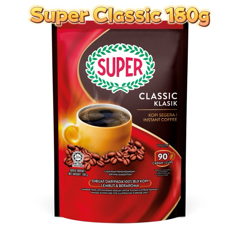 Super Classic Instant Pure Coffee 45g/180g | Shopee Malaysia