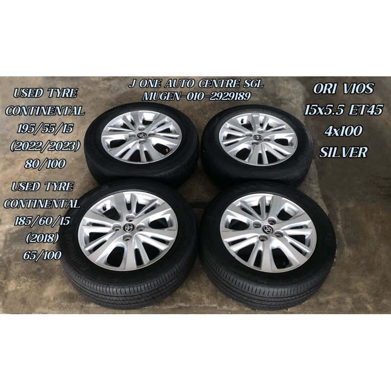 USED RIM ORI VIOS 15 INCH FOR TOYOTA VIOS YARIS PERODUA MYVI ALZA ...