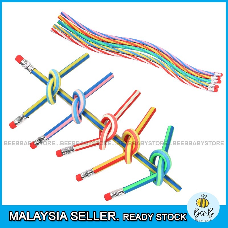 Creative Colorful Magic Bendy Flexible Soft Pencil With Eraser ...