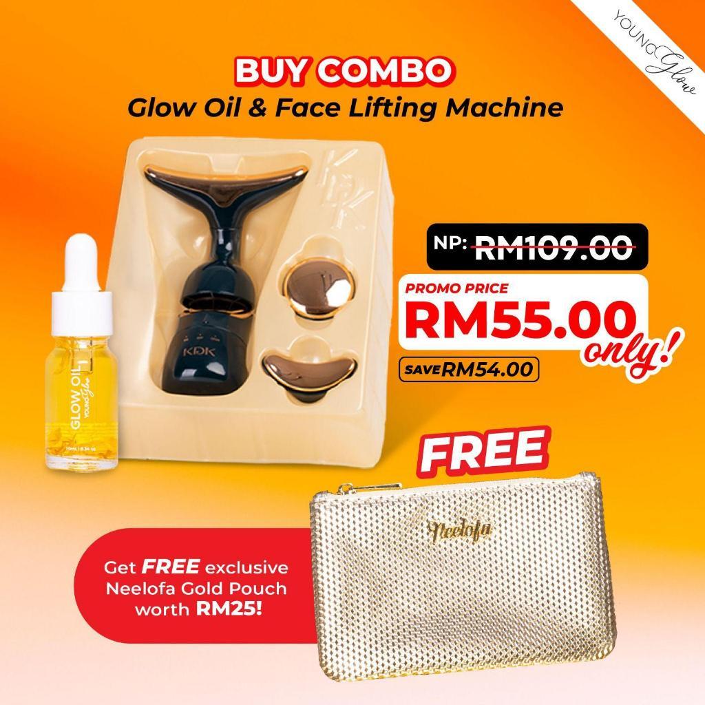 YOUNG & GLOW - GLOW OIL + FACE LIFTING MACHINE (FREE NEELOFA GOLD POUCH ...