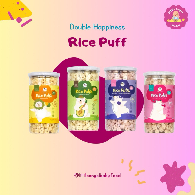DOUBLE HAPPINESS 👉🏻 RICE PUFF untuk bayi 9bulan+ (HALAL) | Shopee Malaysia